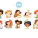 PNG Clipart. Collection of Cute Happy Cartoon Little Kids, Boys and ...