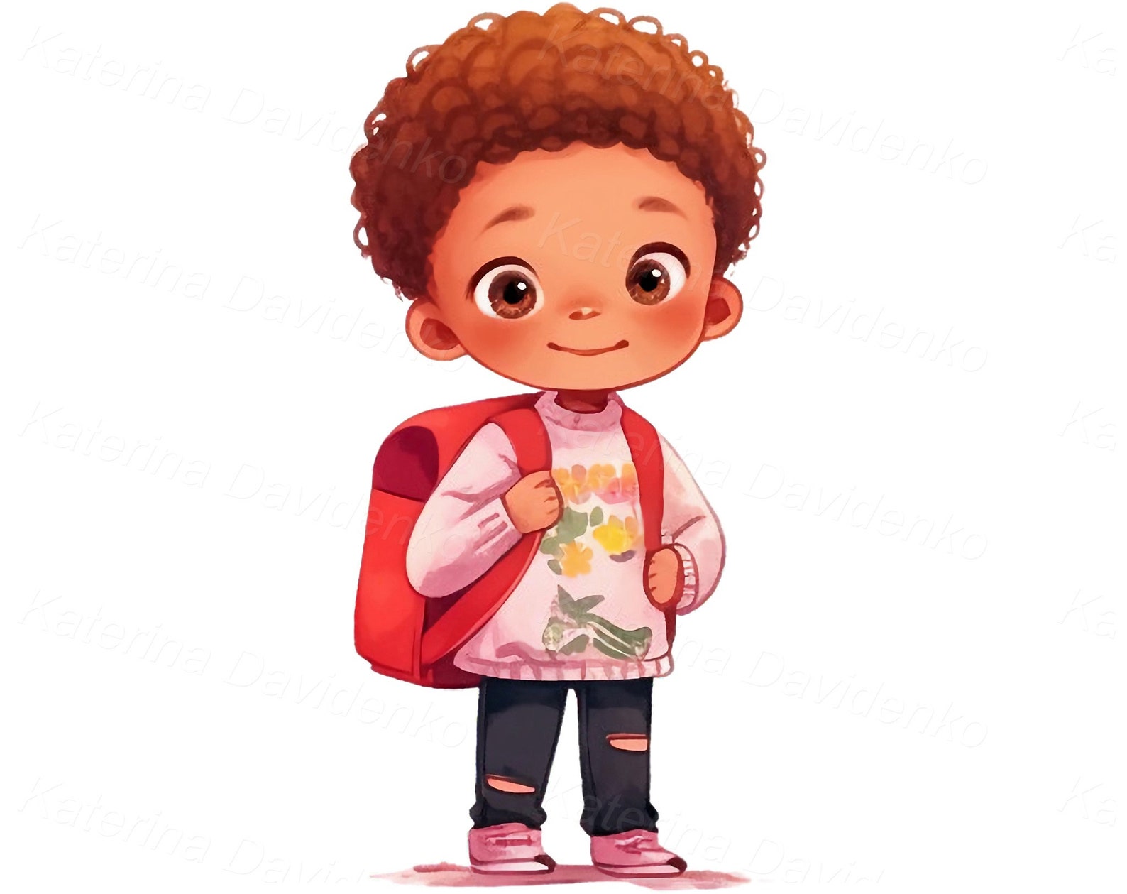 Multiethnic Little Kids PNG Clipart. School Children With Backpacks ...