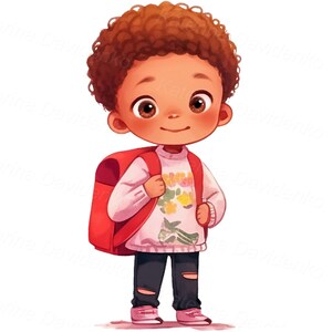 Multiethnic Little Kids PNG Clipart. School Children With Backpacks ...