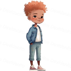 Cute Cartoon Little Children in Summer Clothes Standing in a Row Boys ...