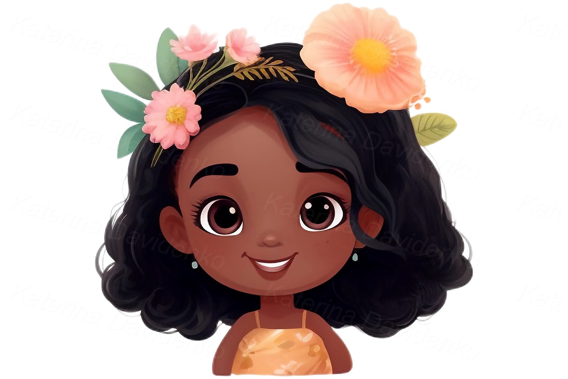 Cartoon Girl Faces Clipart, Happy Little Kids Avatars, Funny Children ...