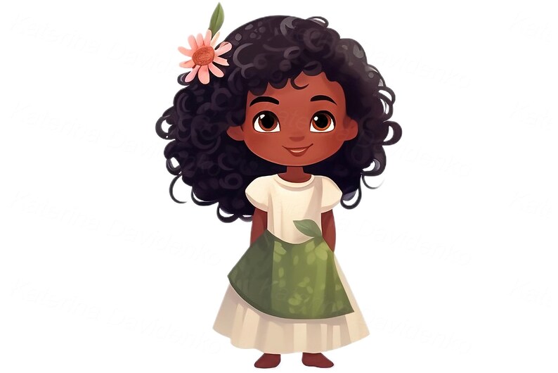 Сartoon Little Girls PNG Clipart Set, Preschool Kids Standing in a Row ...