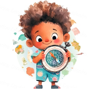 Collection of Watercolor Cartoon Kids Vacation PNG Clipart, Summer ...