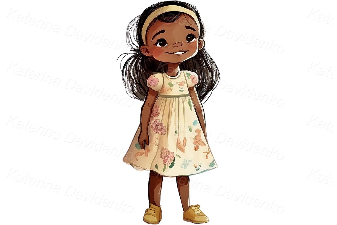 Funny Cartoon Little Multinational Kids in Different Casual Summer ...