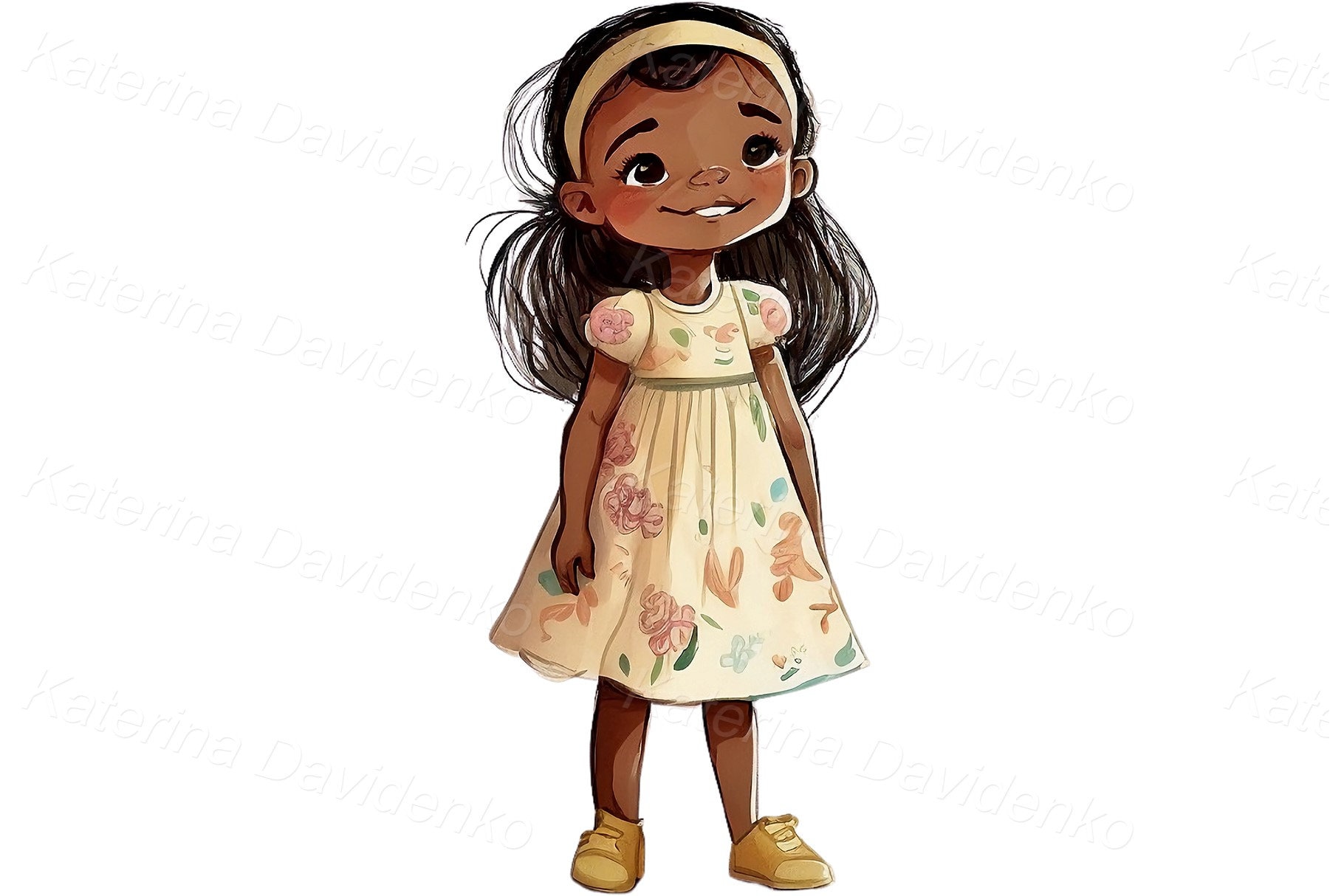 Funny Cartoon Little Multinational Kids in Different Casual Summer ...