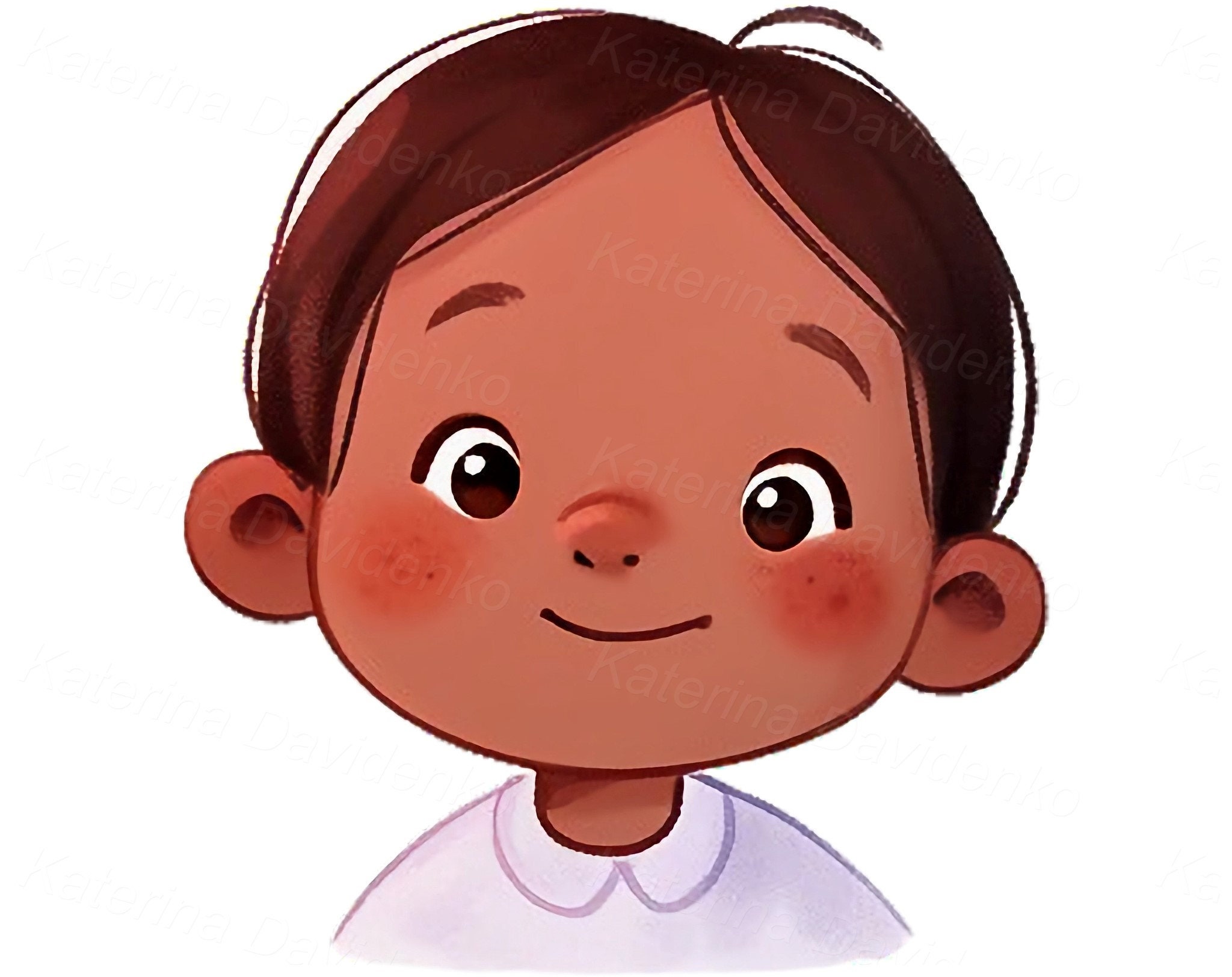 Set of Cartoon Multiethnic Children Faces Png Clipart. Smiling Kids ...