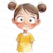 Kids Emotions PNG Clipart Set. Cartoon Little Girl With Different ...