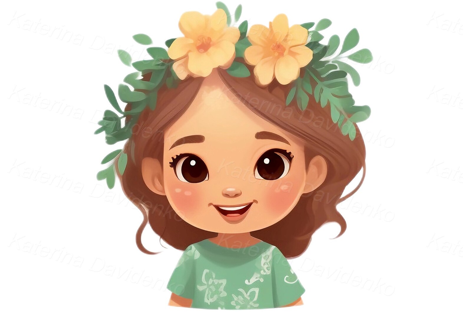 Set of Cartoon Smiling Little Girls Faces PNG Clipart, Funny Kids ...