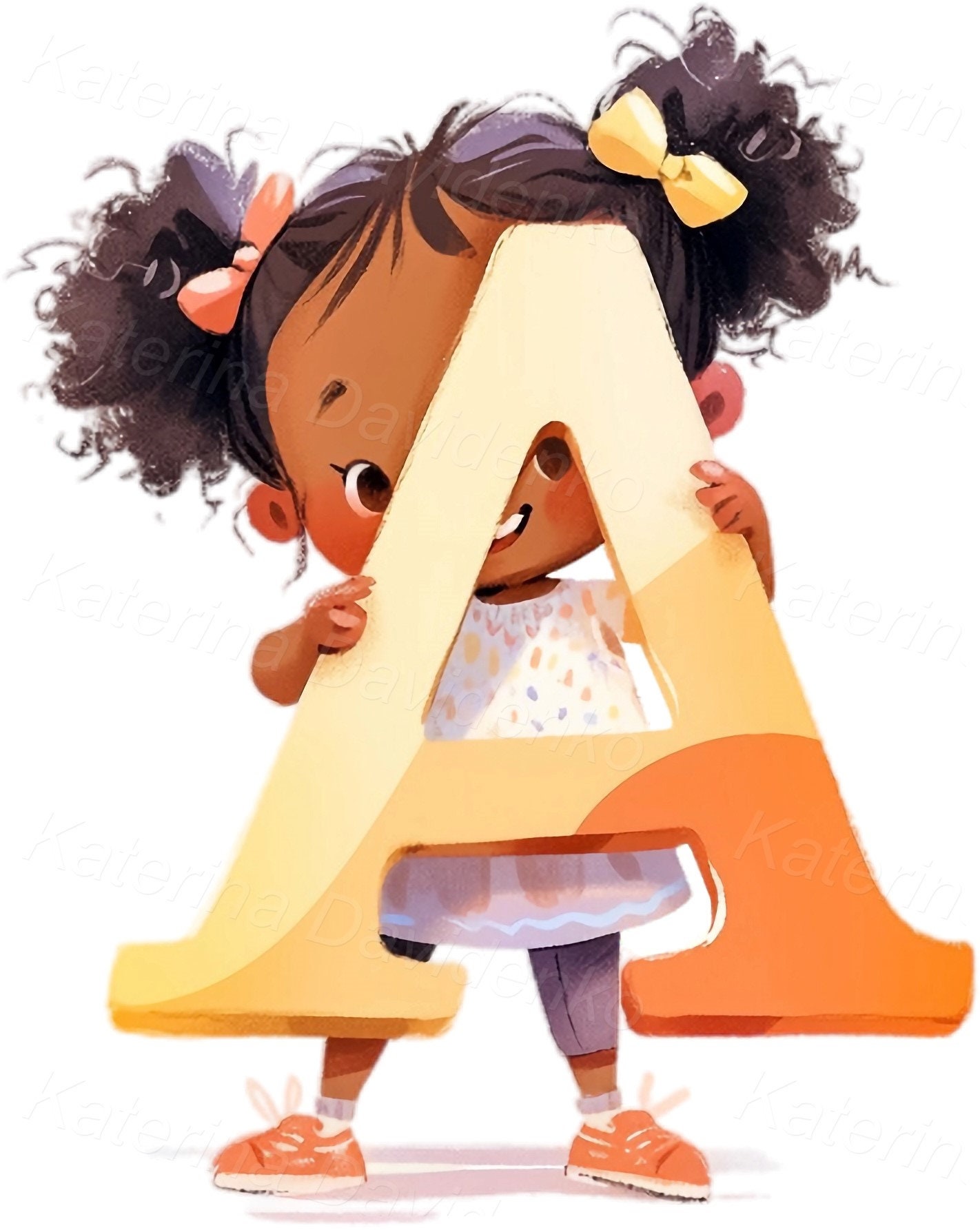 Clipart Set of Cartoon Little Children With Different Symbol Signs and ...