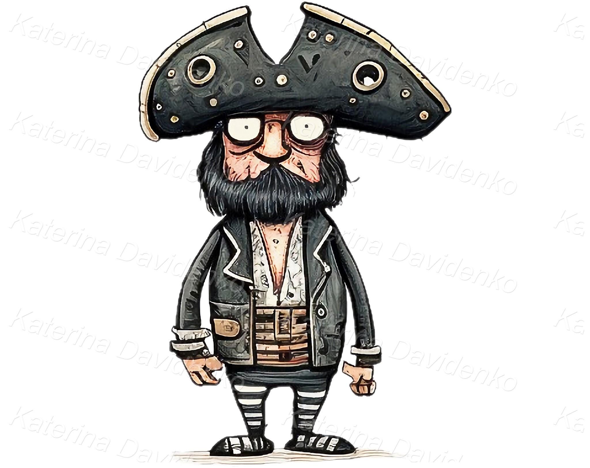 Pirate Characters Clipart Set, Cartoon Pirate Crew PNG - Etsy