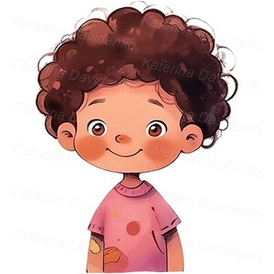 Happy Cartoon Kids Heads Png Clipart Set, Multinational Smiling ...