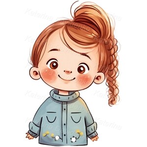 Collection of Happy Cartoon Kids Clipart, Isolated Illustration of ...