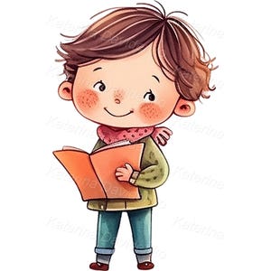 Set of Happy Cartoon Kids PNG Clipart. Little Boys and Girls Standing ...