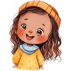 Set of Happy Cartoon Kids Faces Clipart, Multinational Children PNG ...