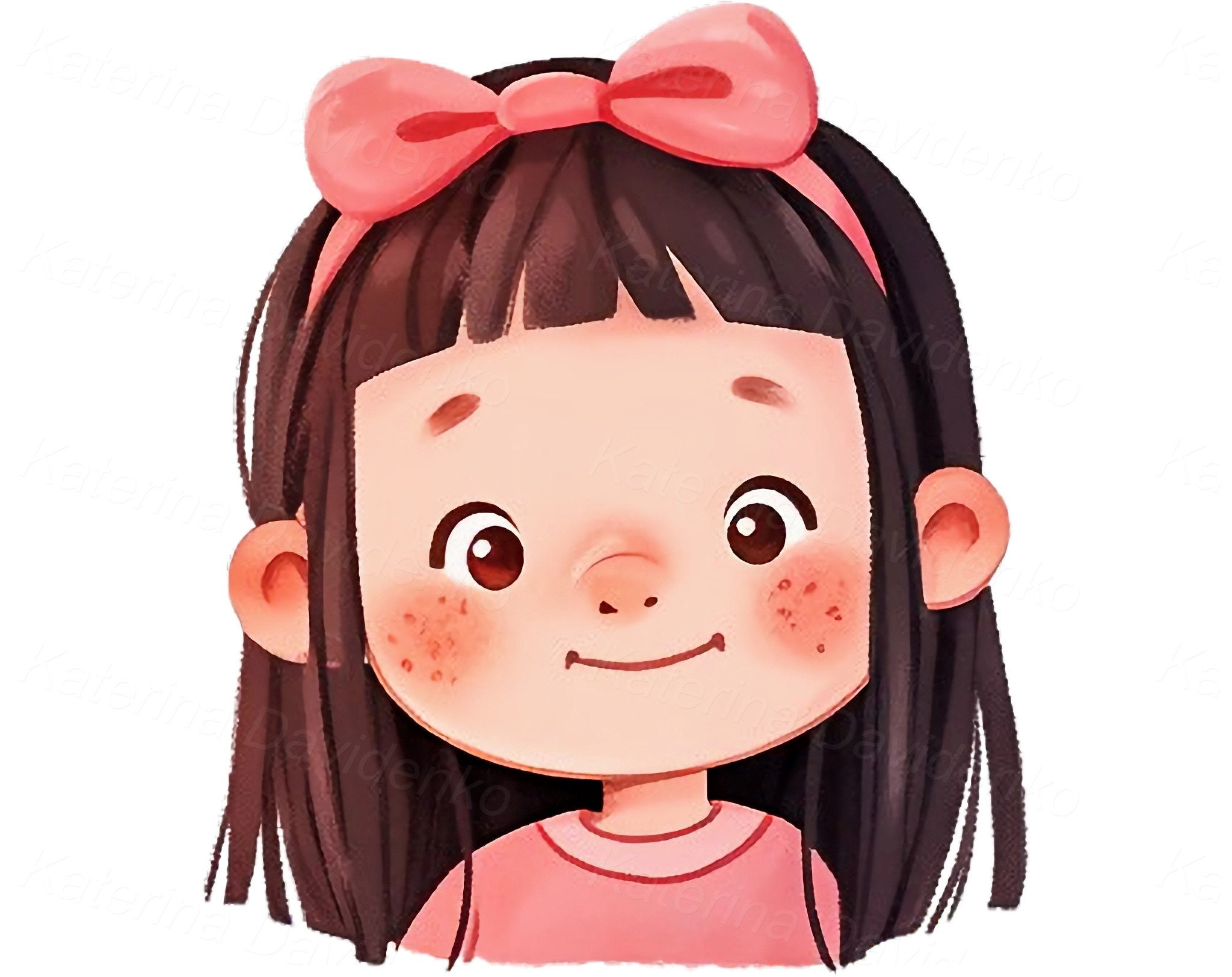 Set of Cartoon Multiethnic Children Faces Png Clipart. Smiling Kids ...