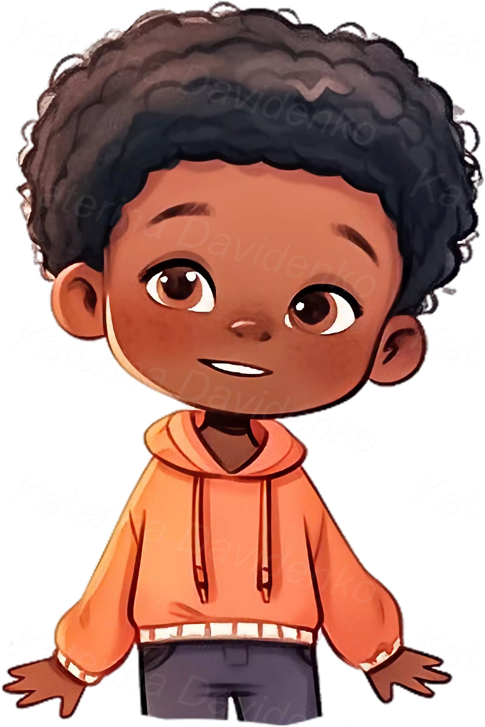 Isolated Cute Cartoon Kids PNG Clipart Set, Children Avatars Web Icons ...