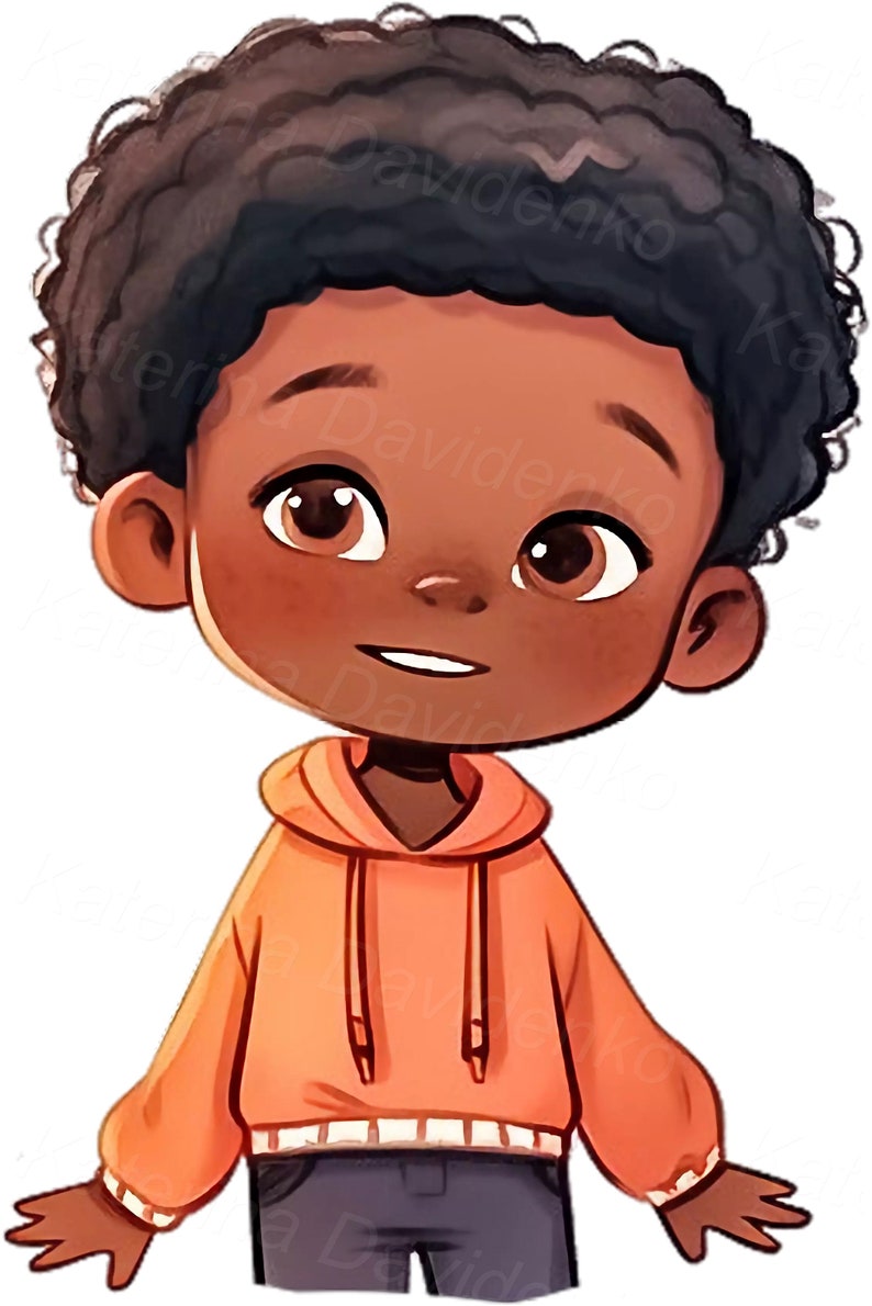 Isolated Cute Cartoon Kids PNG Clipart Set, Children Avatars Web Icons ...