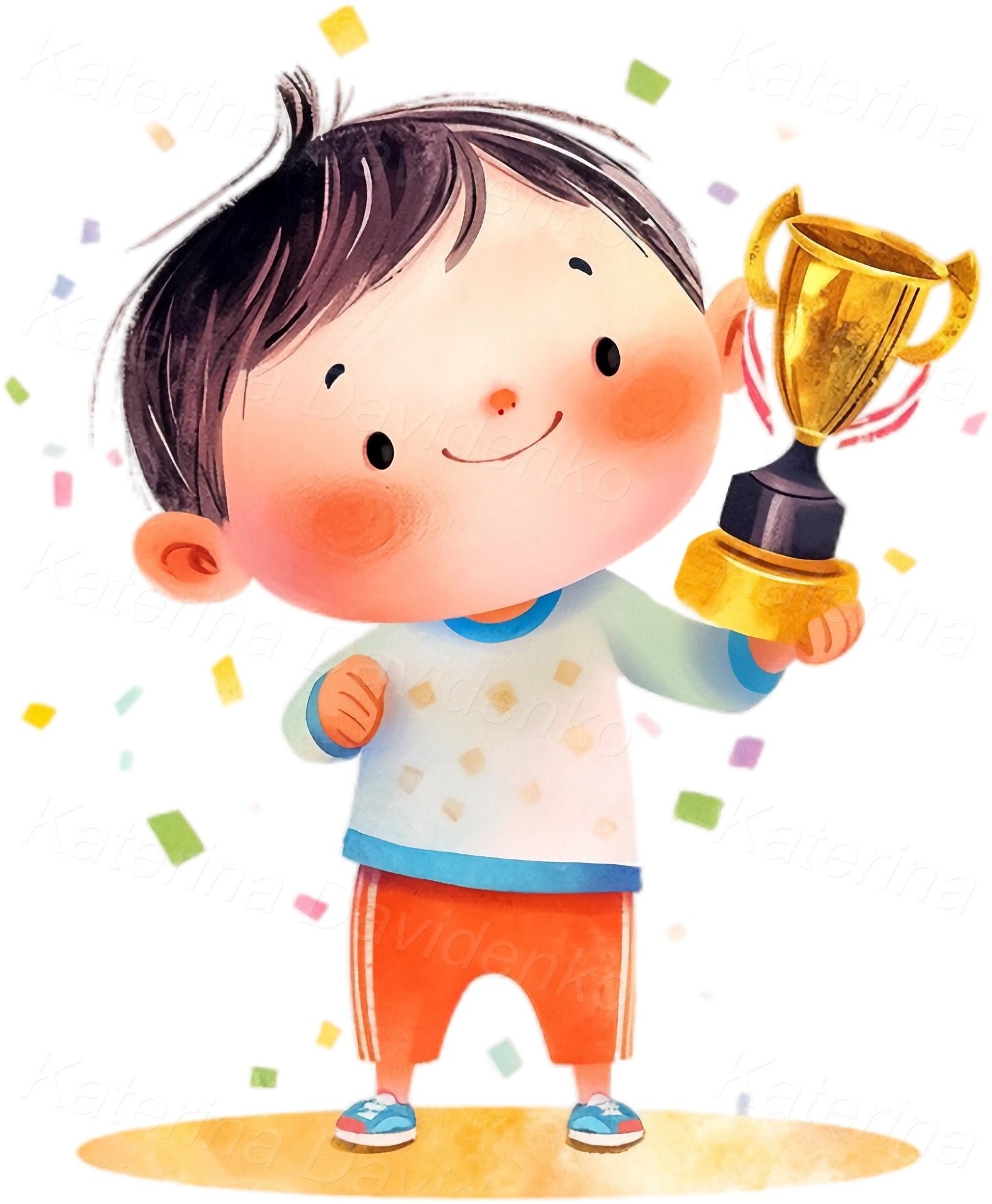 Clipart Set of Cartoon Little Children With Different Symbol Signs and ...