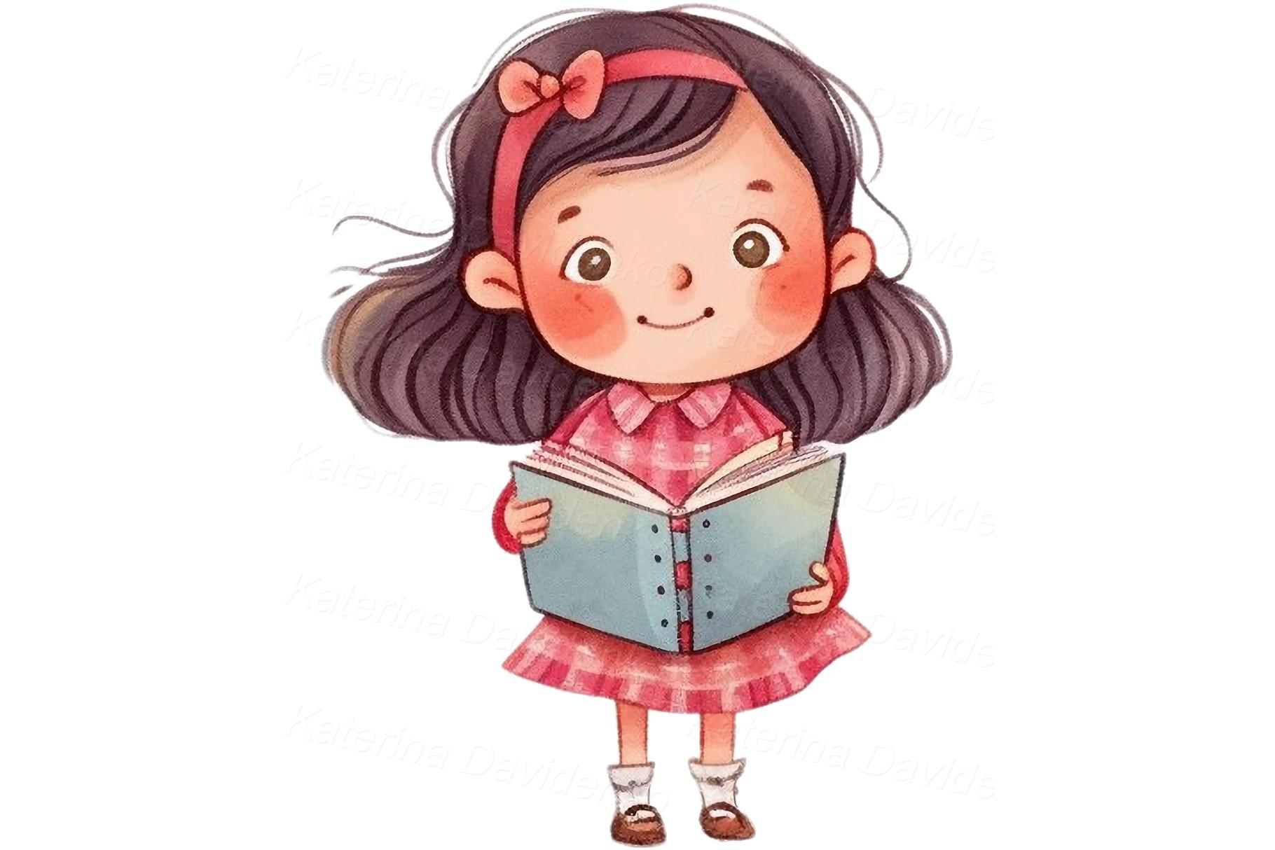 Cartoon Little Kids PNG Clipart. Watercolor Isolated Kids Characters ...