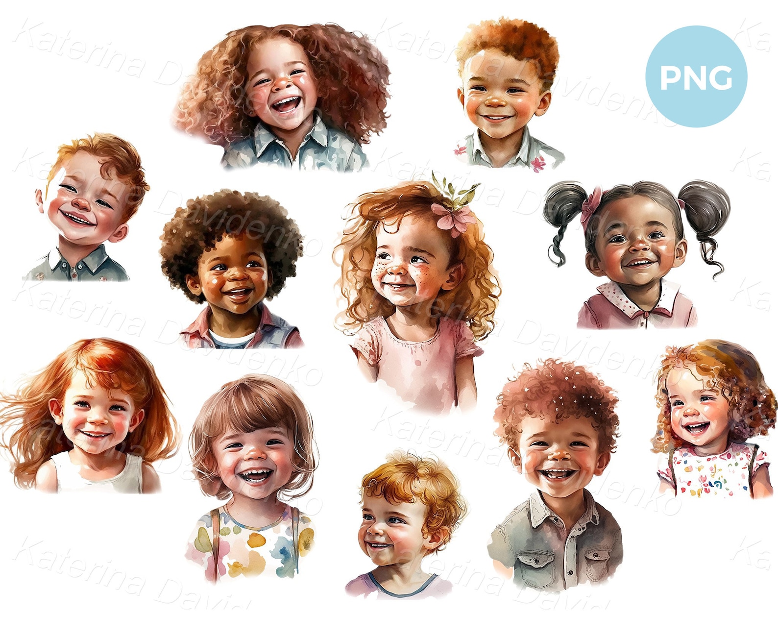 Collection of Happy Children Faces, Laughing and Smiling Kids, Boys and ...