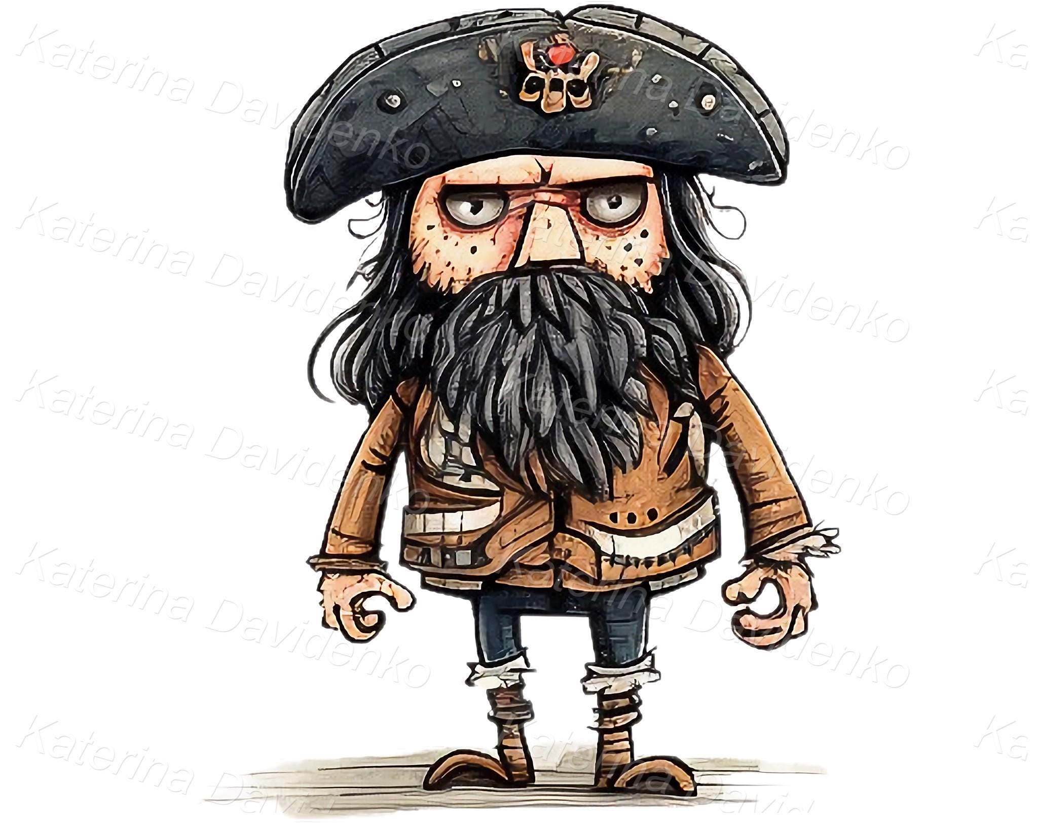 Pirate Characters Clipart Set, Cartoon Pirate Crew PNG - Etsy