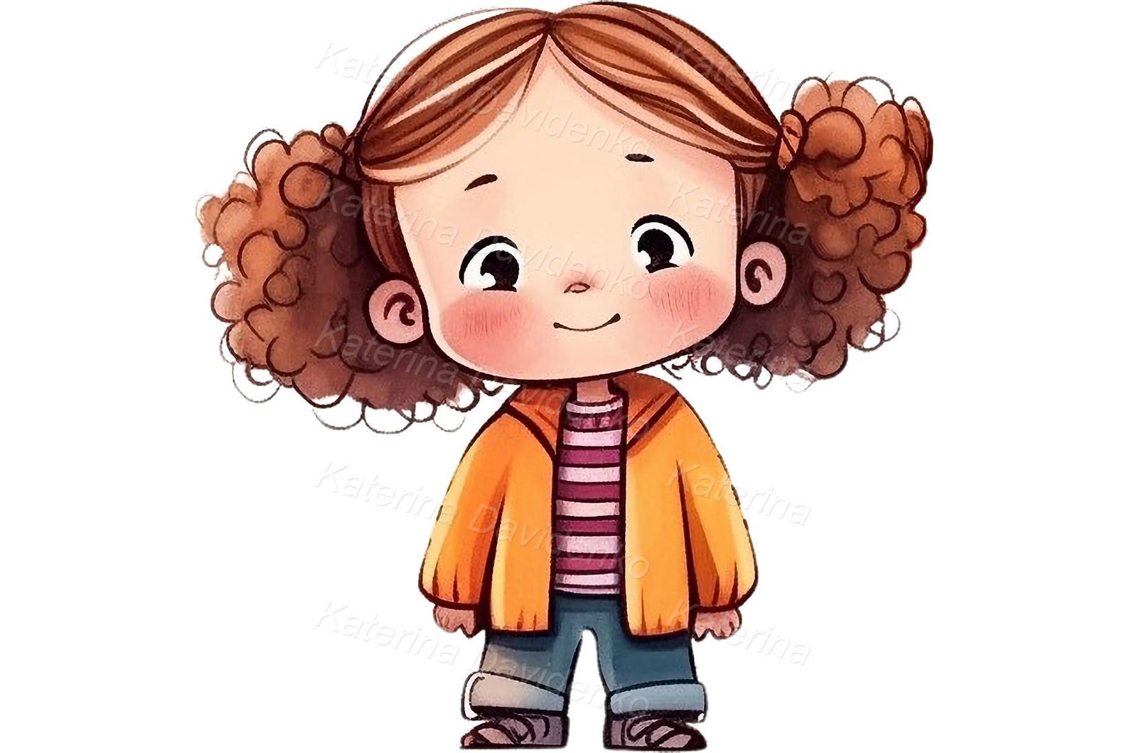 Happy Cartoon Kids Standing Clipart. Transparent PNG Children ...