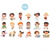 Set of Cartoon Smiling Children Standing in a Row. Transparent PNG ...