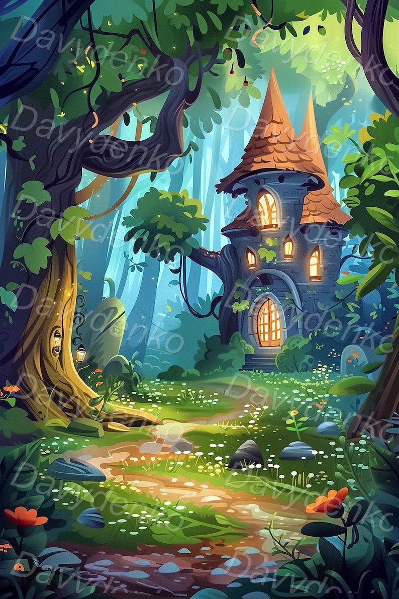 Cartoon Fantasy Vertical Backgrounds Set, Kids Storybook Scenes - Etsy