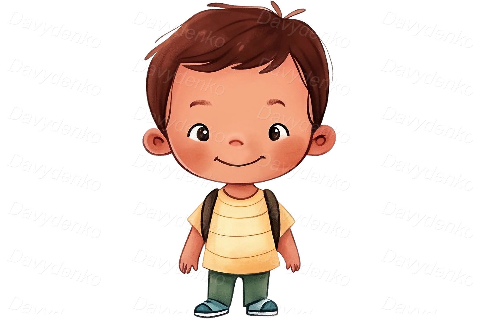 Cartoon Kindergarten Kids Clipart Set. Happy Children Clipart ...