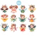 Fairy Clipart Set. Collection of Cute Cartoon Fairies With Flowers ...