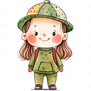 Set of Cute Cartoon Schoolkids With Backpack, Isolated Kids PNG Clipart ...