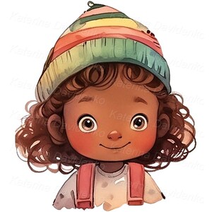 Happy Cartoon Kids Heads Png Clipart Set, Multinational Smiling ...