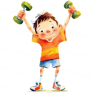 Set of Cartoon Kids Doing Different Sport Activities PNG Clipart ...