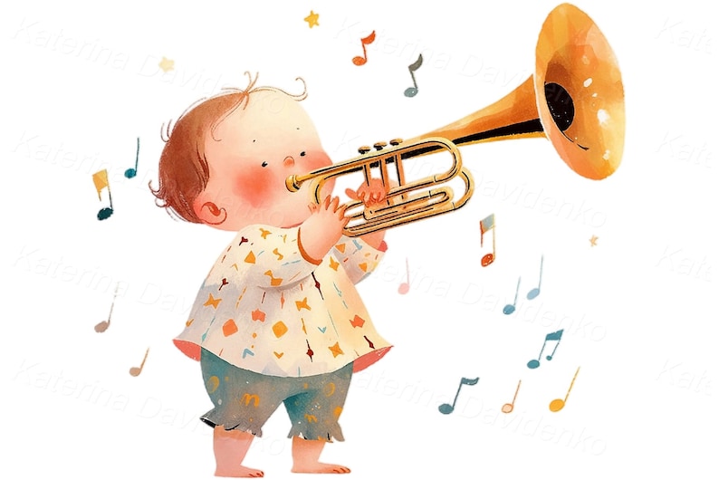 Children Playing Musical Instruments and Singing Songs, Kids Clipart ...