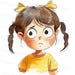Kids Emotions PNG Clipart Set. Cartoon Little Girl With Different ...