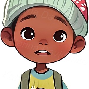 Isolated Cute Cartoon Kids PNG Clipart Set, Children Avatars Web Icons ...