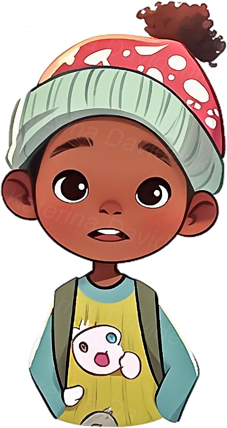 Isolated Cute Cartoon Kids PNG Clipart Set, Children Avatars Web Icons ...