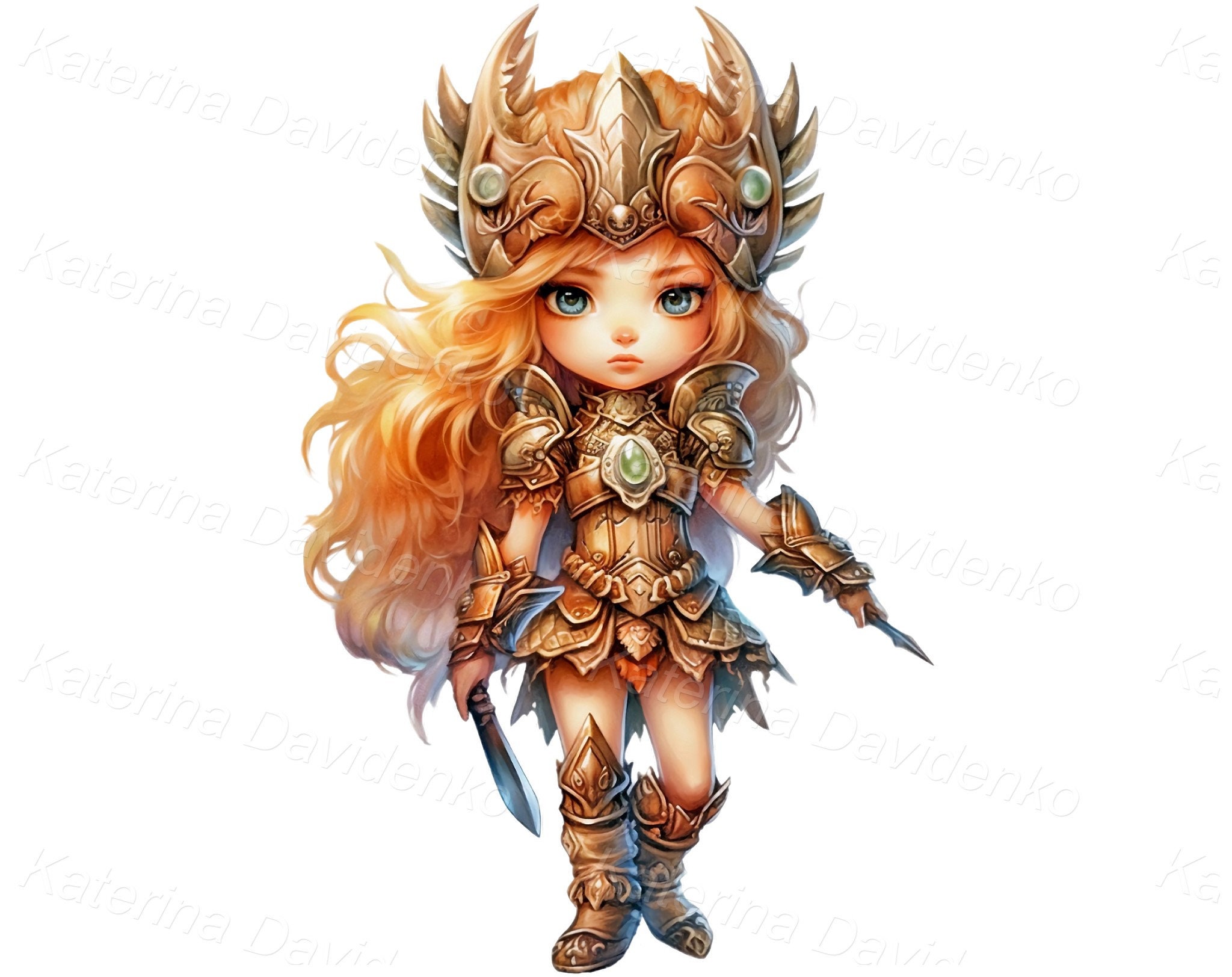 Set of Cute Cartoon Fantasy Characters Girls Angel, Fairy, Princess ...