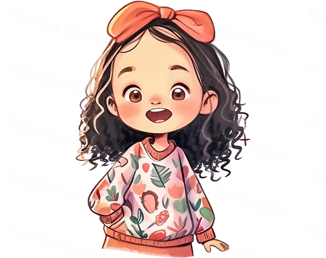 Cartoon PNG Boy Girl Emotions Clipart Isolated Little Kids Multiethnic ...