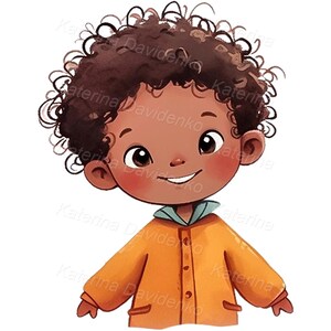 Collection of Happy Cartoon Kids Clipart, Isolated Illustration of ...
