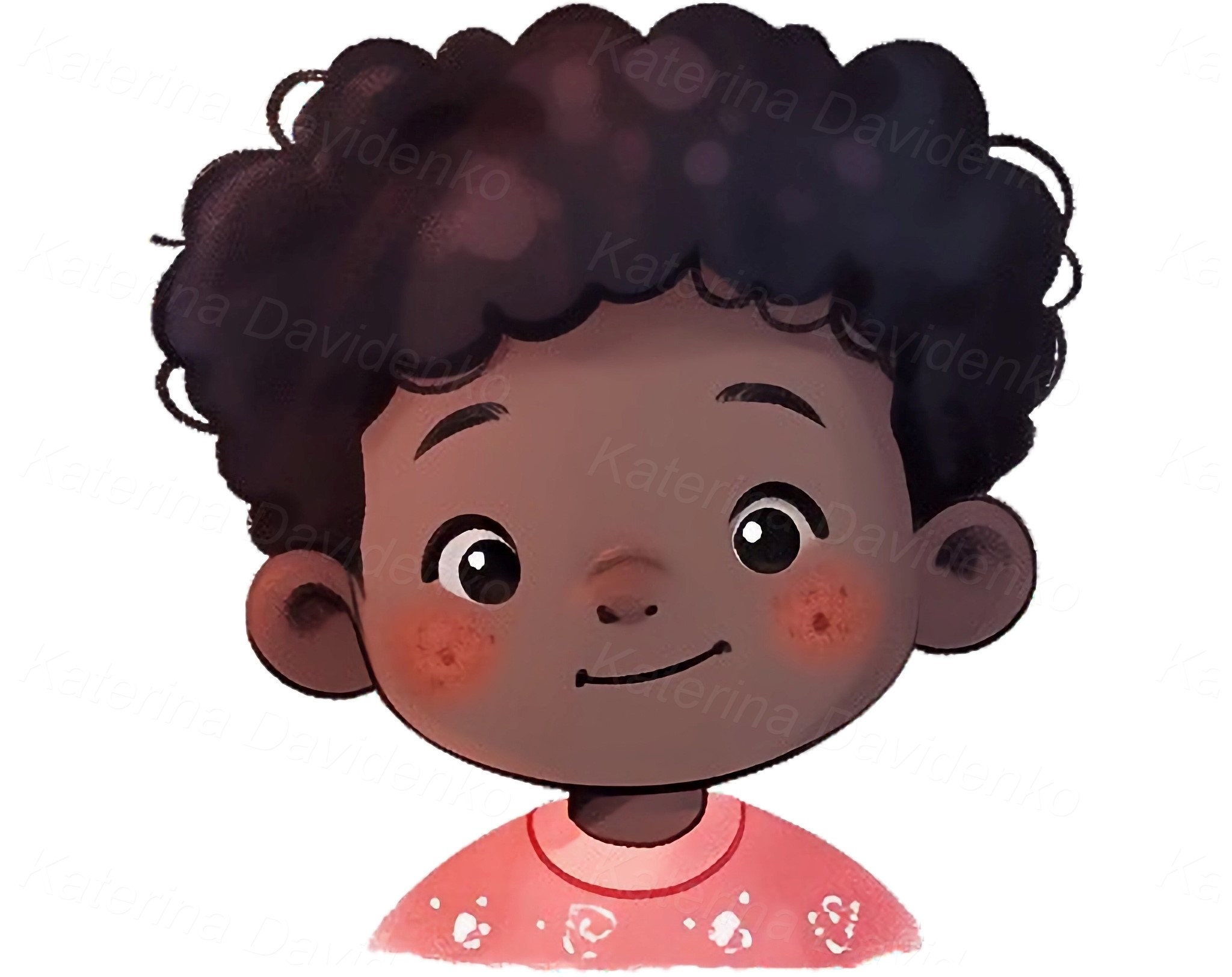 Set of Cartoon Multiethnic Children Faces Png Clipart. Smiling Kids ...