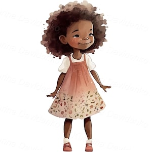 Cute Little Preschooler Kids, Isolated Cartoon Watercolor Children in ...