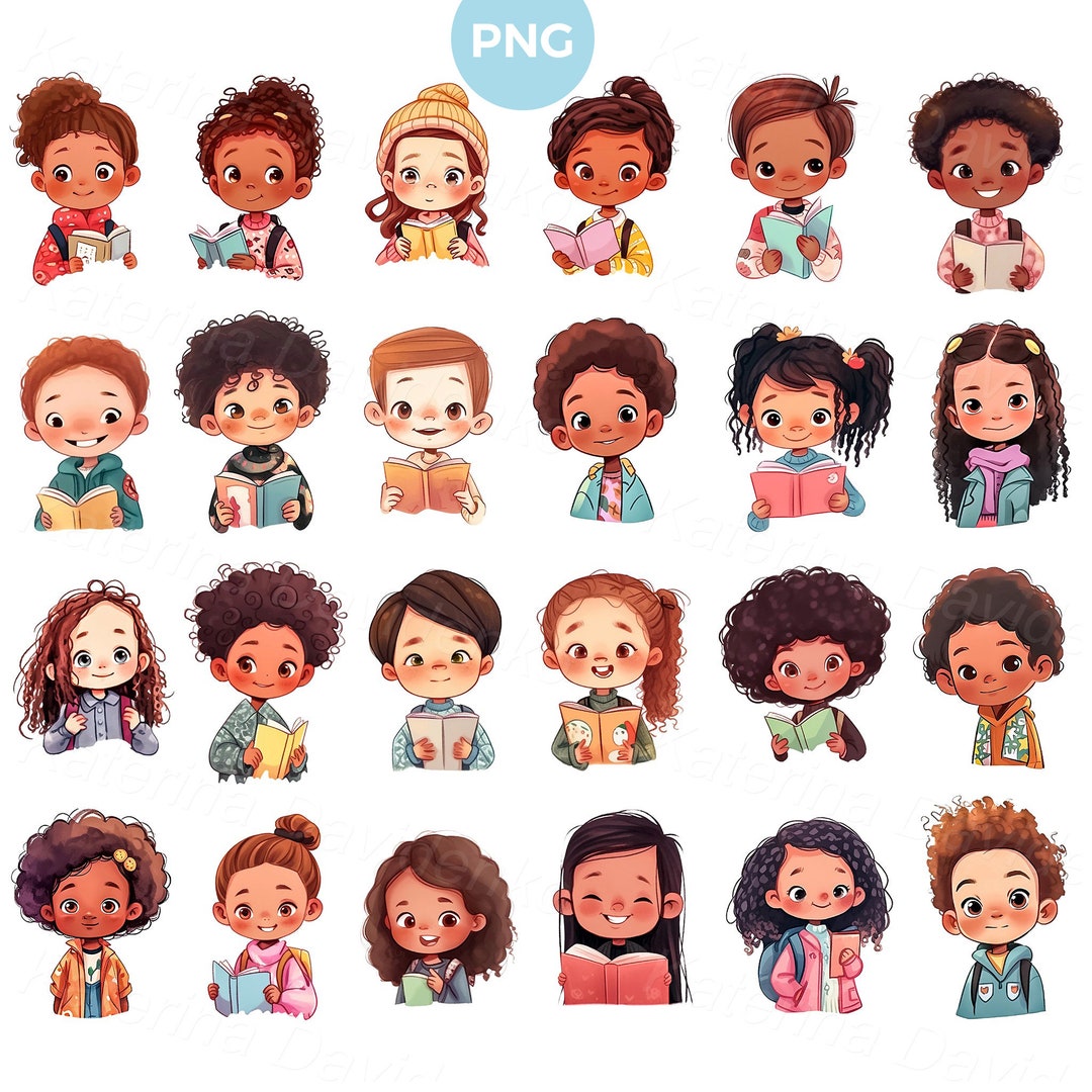 Cartoon PNG Schoolboy Schoolgirl With Book Clipart Schoolkids With Book ...