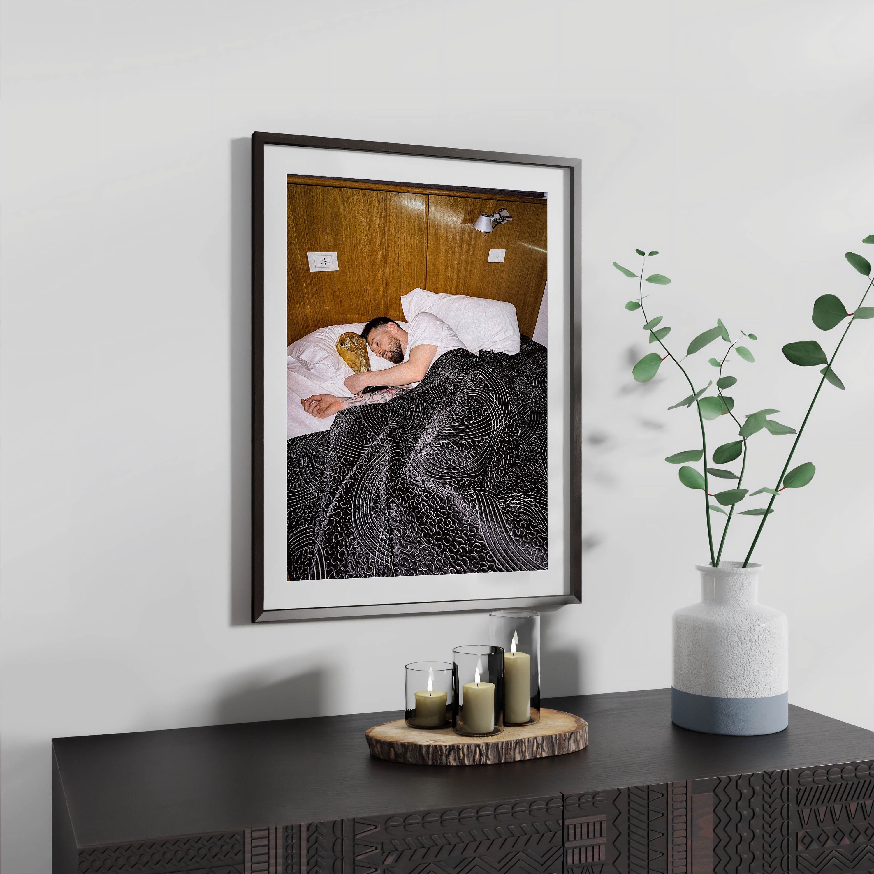 Lionel Messi Sleeping With World Cup Trophy, Lionel Messi Poster, World ...