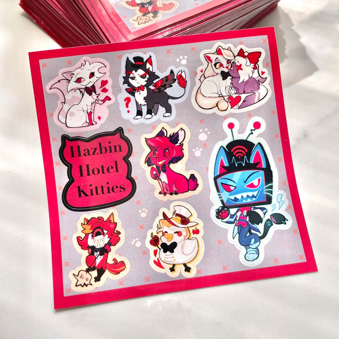 Hazbin Hotel Kitty Sticker Sheet | Vinyl Waterproof | - Etsy