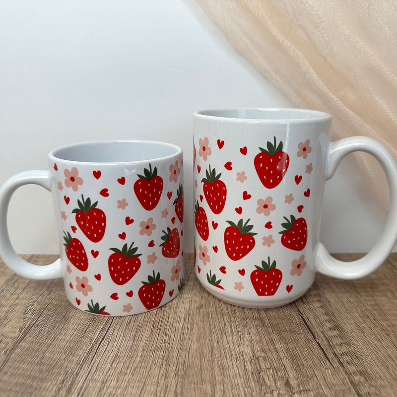 Strawberry Mugs - Etsy