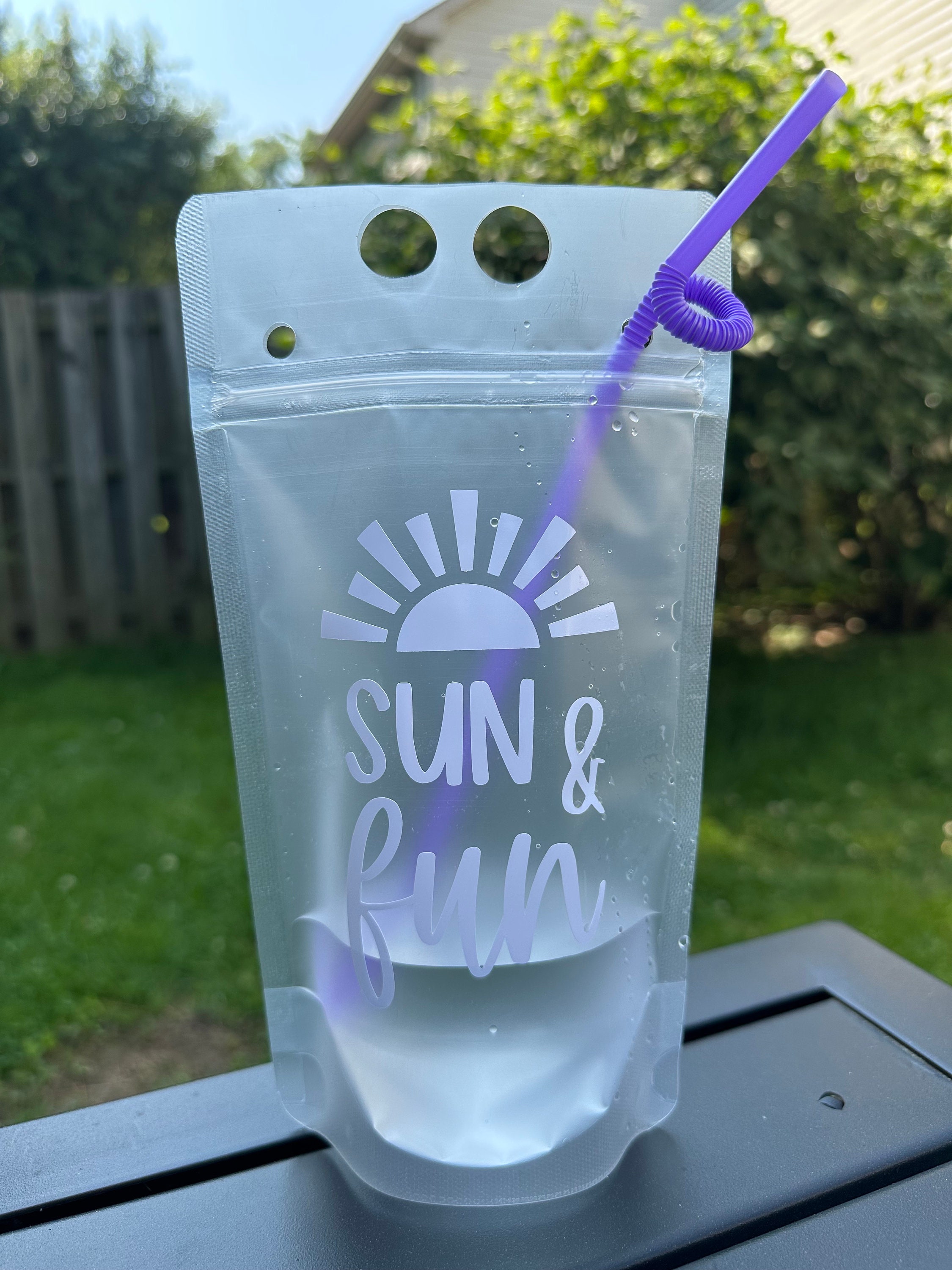 Reusable Drink Pouches With Straw, Adult Drink Pouches, Beach Drink ...