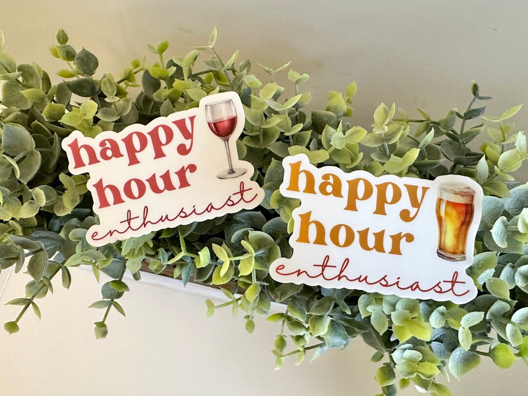 Wine Sticker, Beer Sticker, Decal Stickers Vinyl, Happy Hour, Wine ...