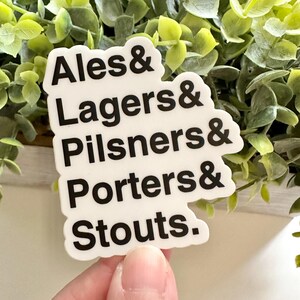 Beer Sticker for Water Bottle, Types of Beer Sticker, Beer Drinker Gift ...