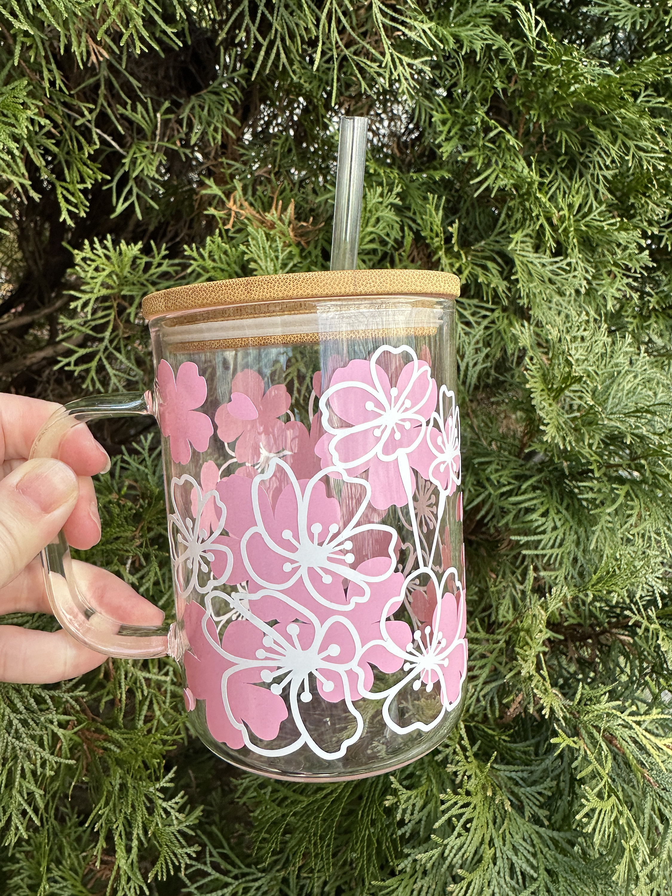Cherry Blossom Glass, Cherry Blossom Gift Box, Iced Coffee Mug With ...